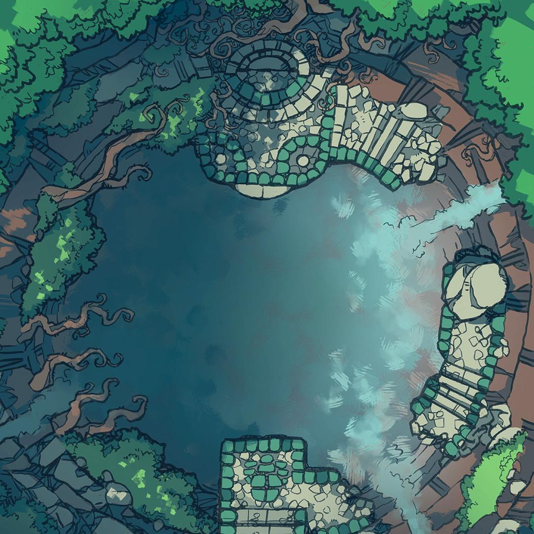 Jungle Temple (23x16) Print & VTT | Scrolller