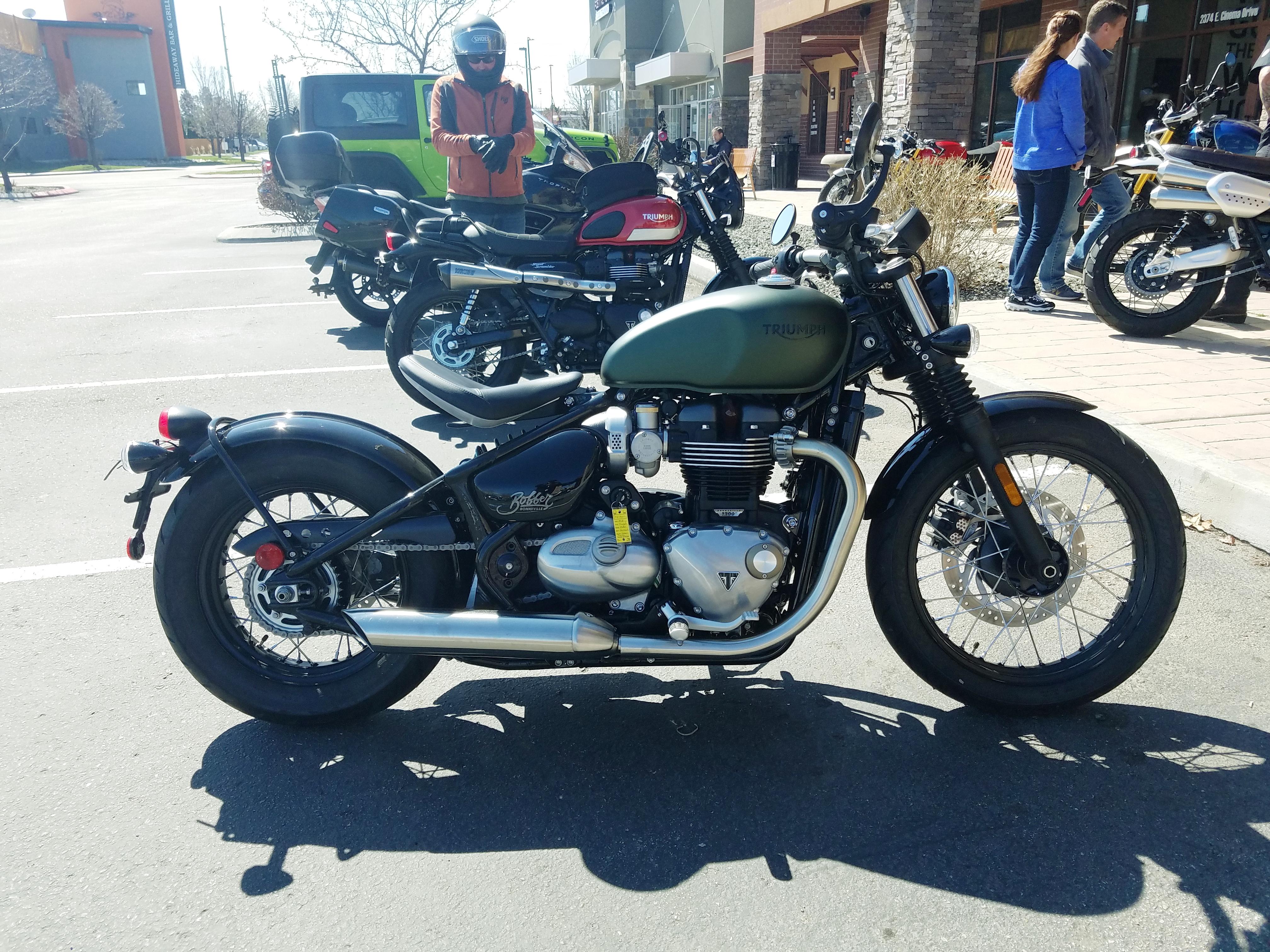 Just bought a 2019 Triumph Bonneville Bobber and couldn't be more excited! I love the matte ...