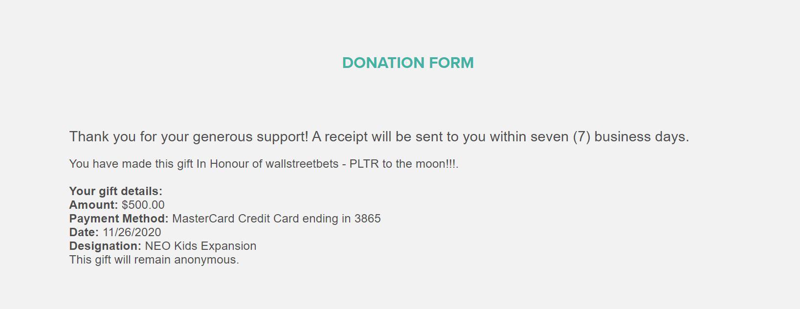 Just made my first ever donation from the proceeds of my trades! PLTR (and HUMBL) to the fucking ...