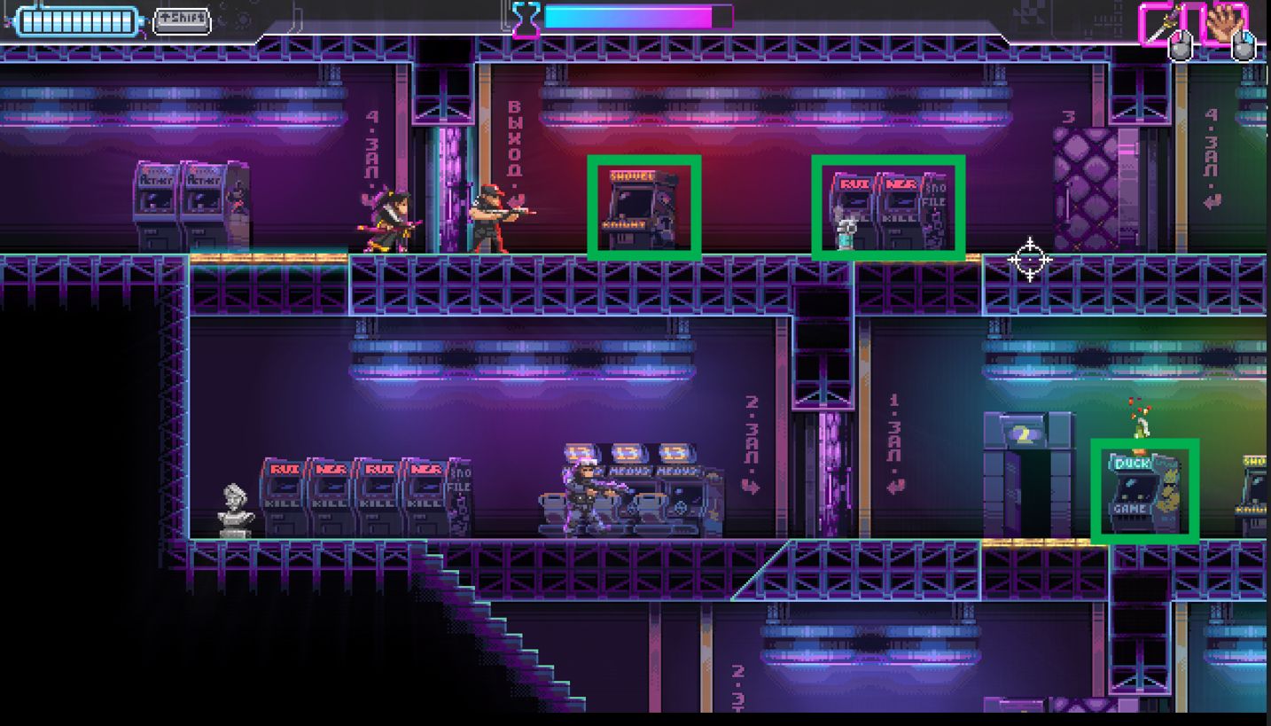 [Katana Zero] Spotted some familiar titles in the Arcade | Scrolller