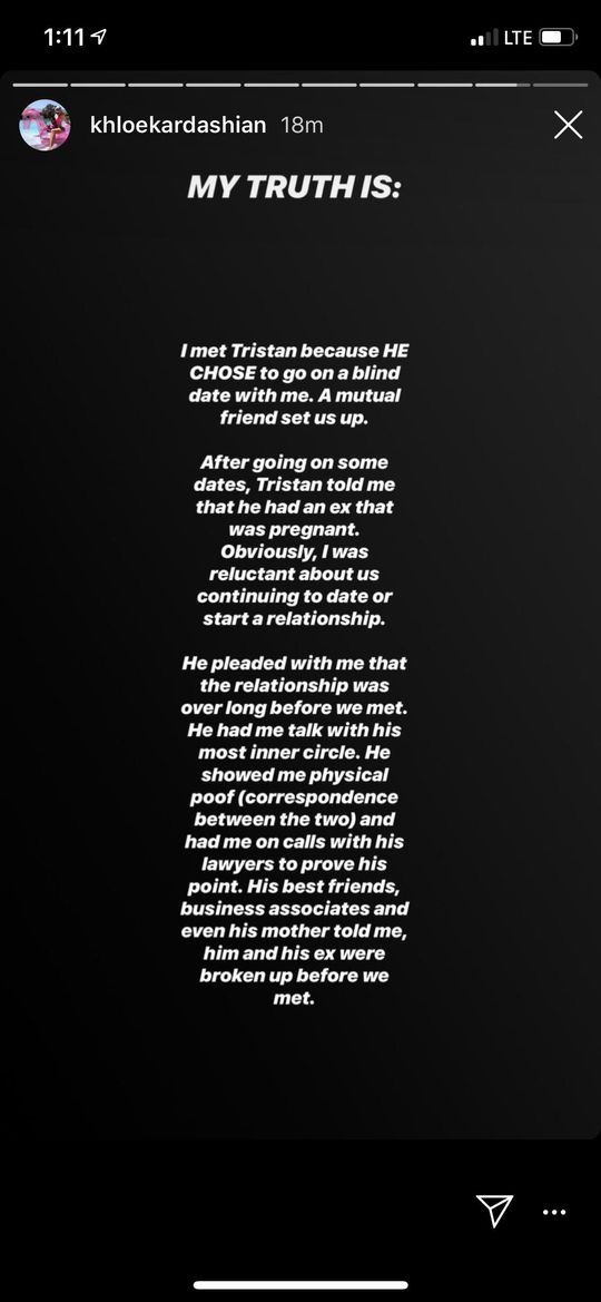 Khloe just posted on her insta story! | Scrolller