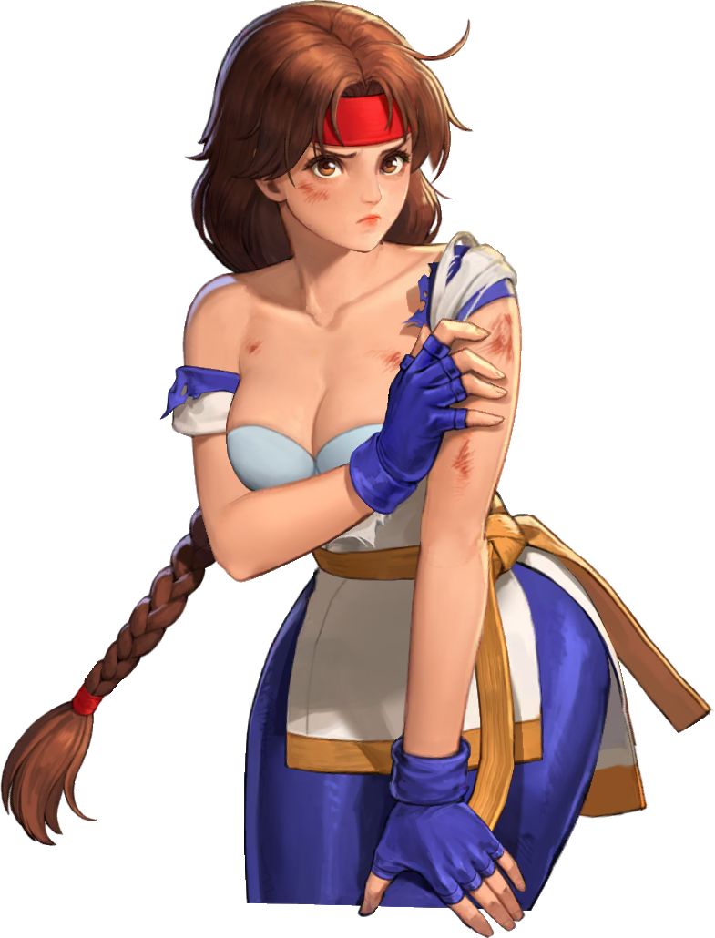 King of Fighters Allstars Portraits - Battle-Damaged Yuri | Scrolller