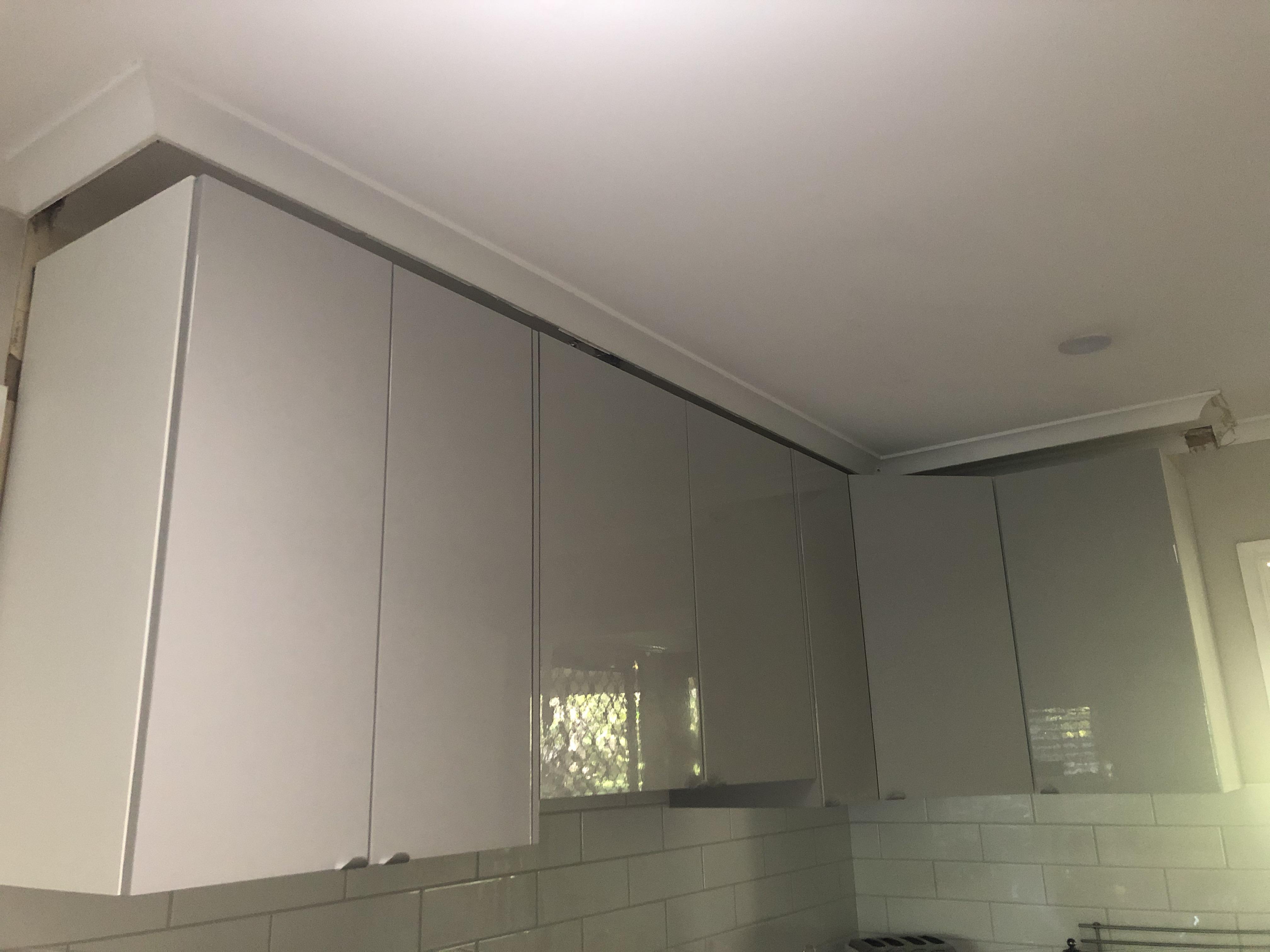 Kitchen wall cabinet advice! Build a bulkhead above or use like colour filler panels? | Scrolller
