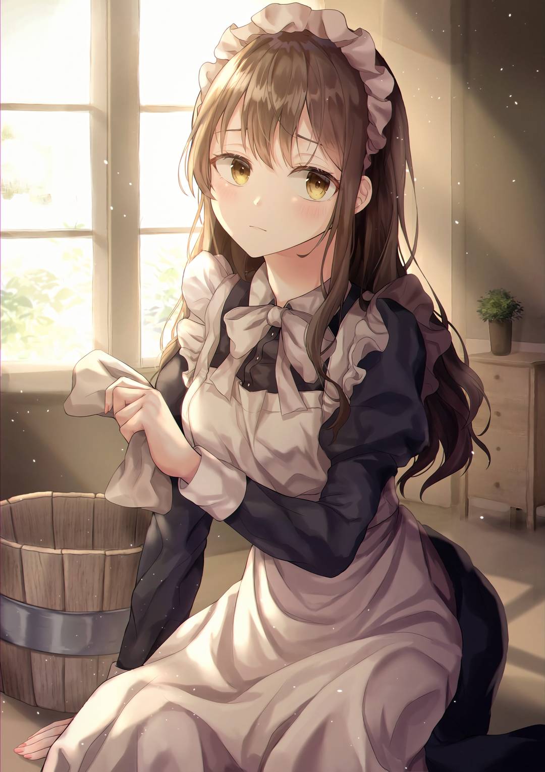 Kneeling and cleaning [Original] | Scrolller