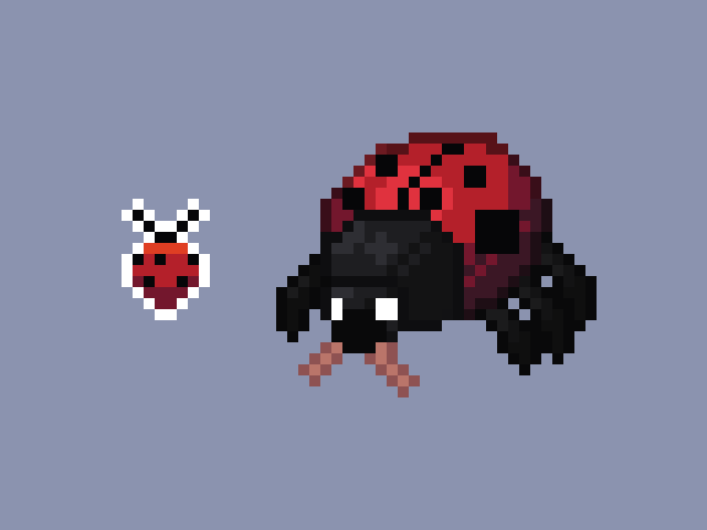 Lady bug pixel art I made for my friend! | Scrolller