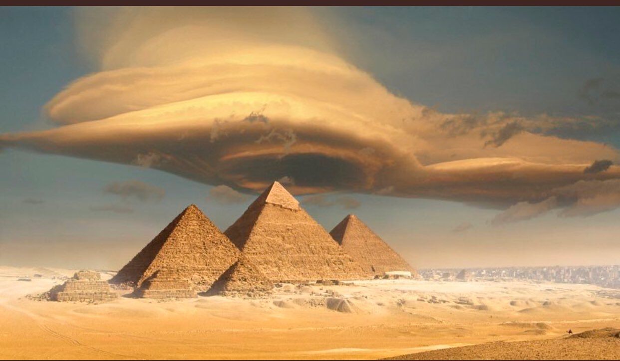 Lenticular clouds over the Egyptian Pyramids | Scrolller