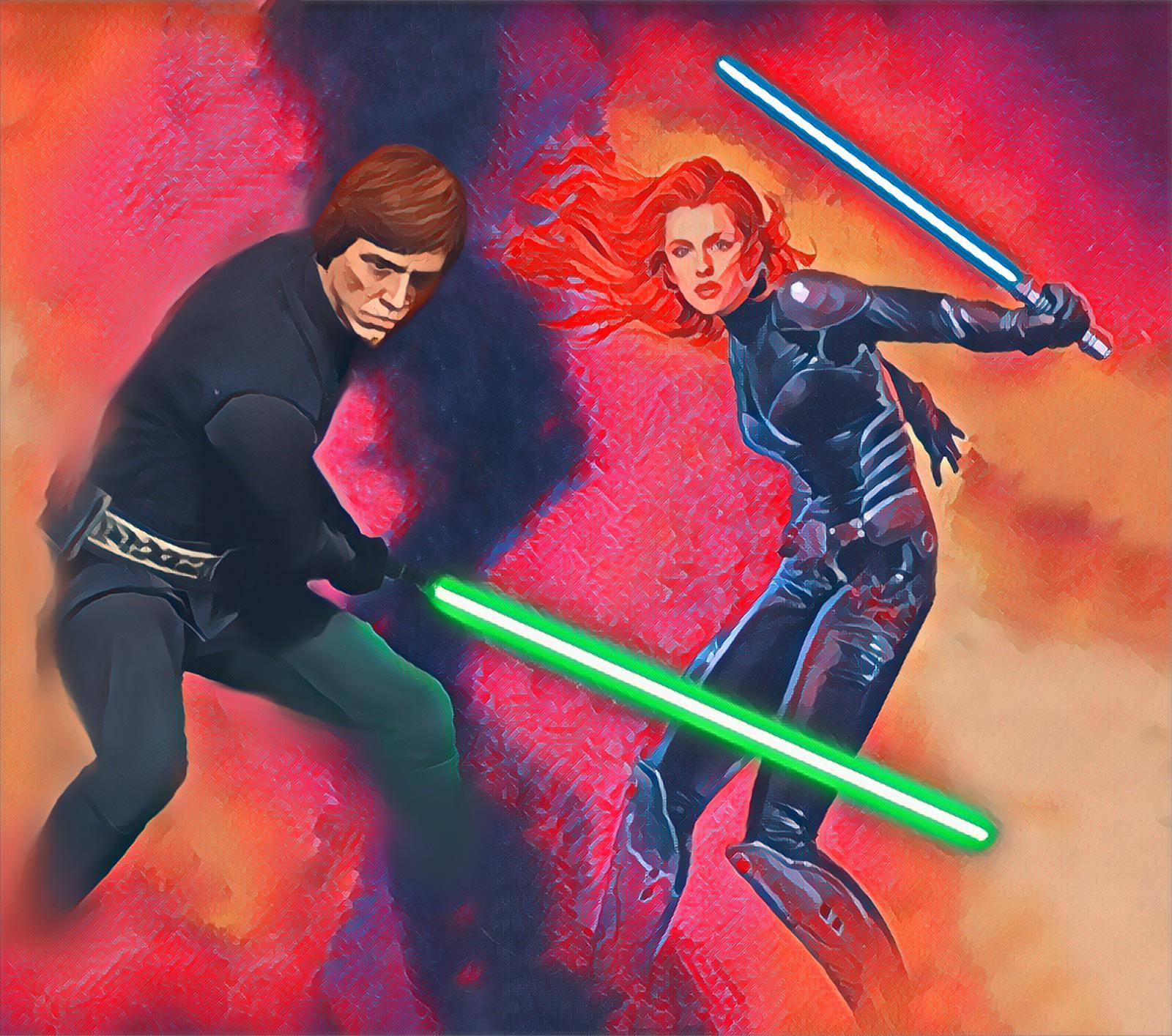 Luke Skywalker and Mara Jade mixed art. | Scrolller