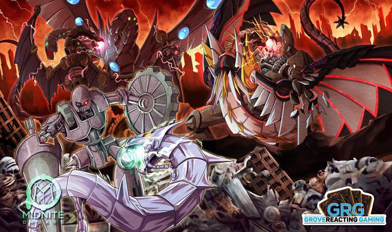 "Machine Revolution" - Cyber Dragons vs Ancient Gears playmat I made for GRG | Scrolller