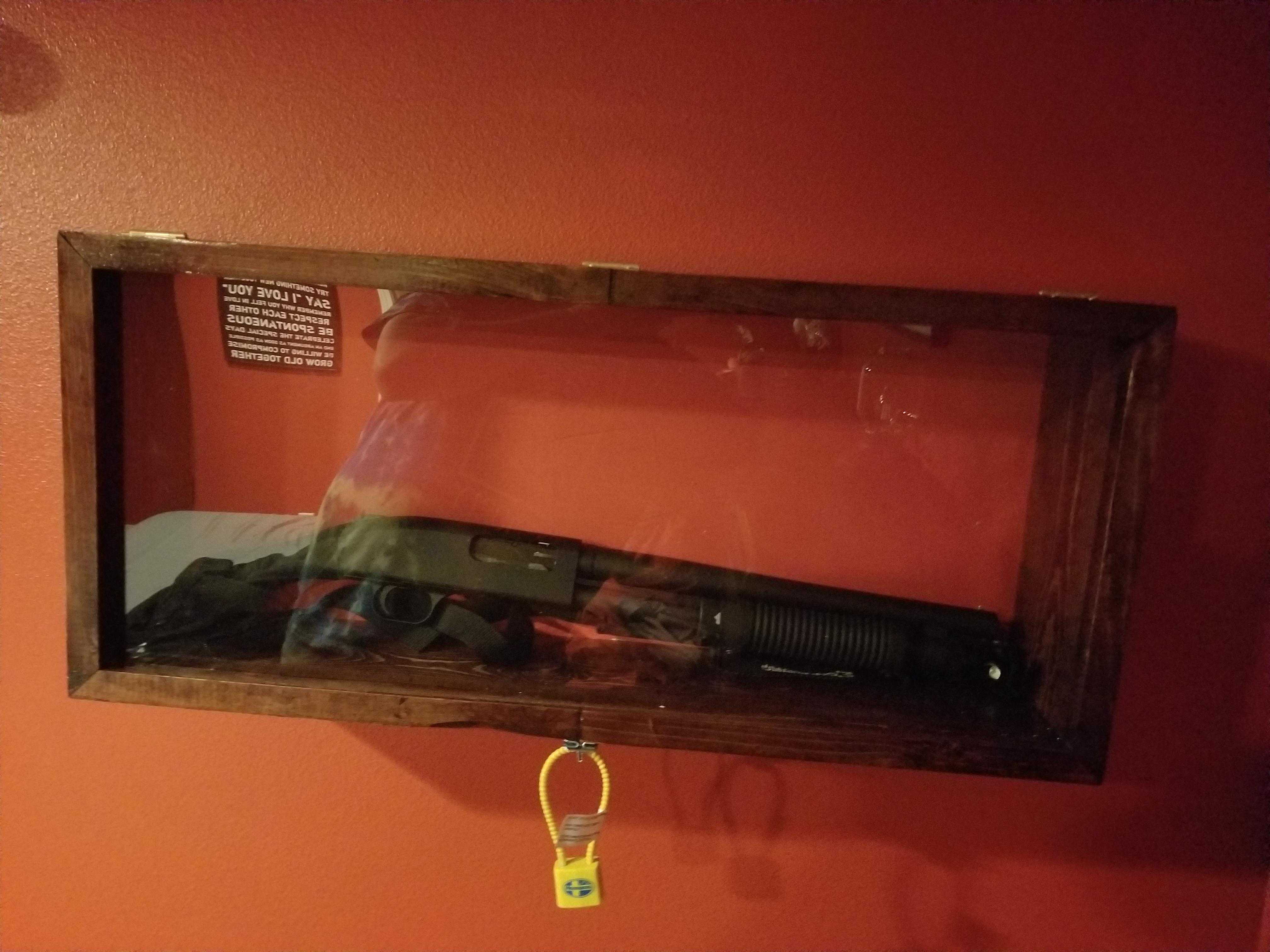 Made a lockable display case for the "bedside gun" | Scrolller