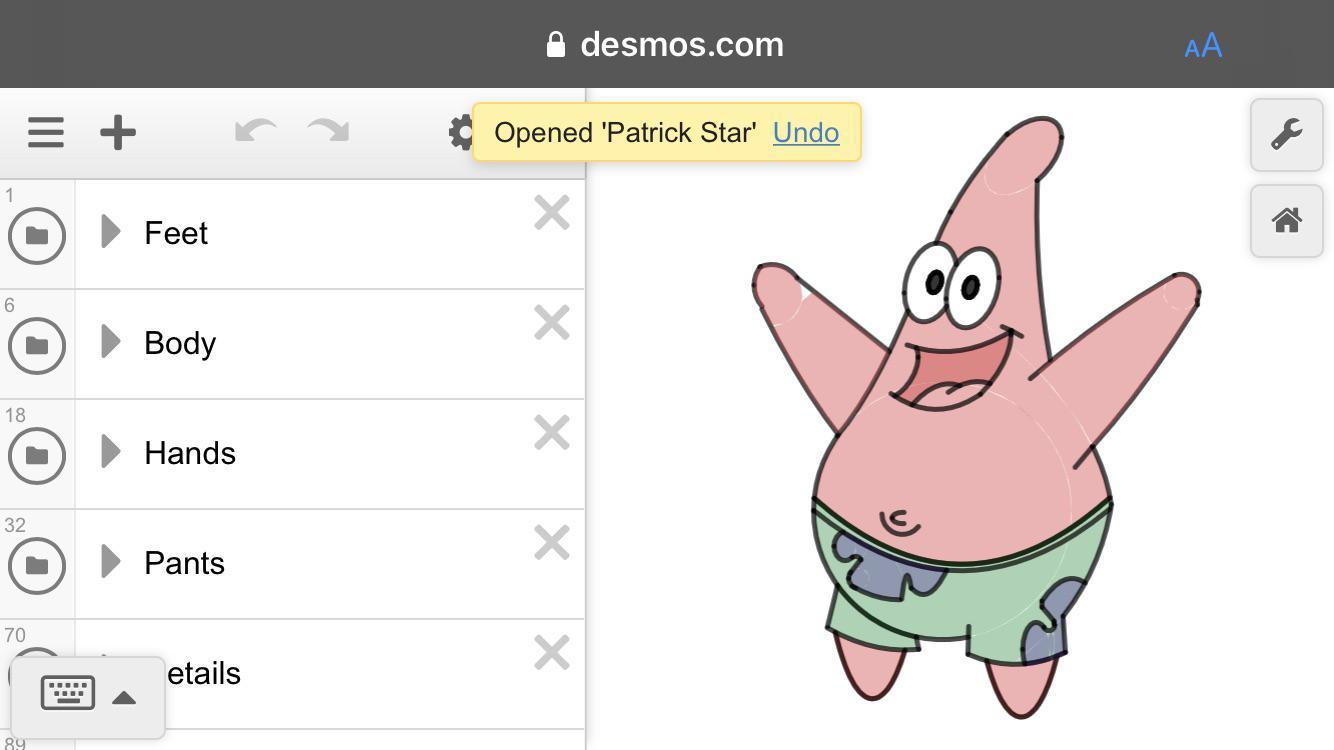Made Patrick Star in Desmos | Scrolller