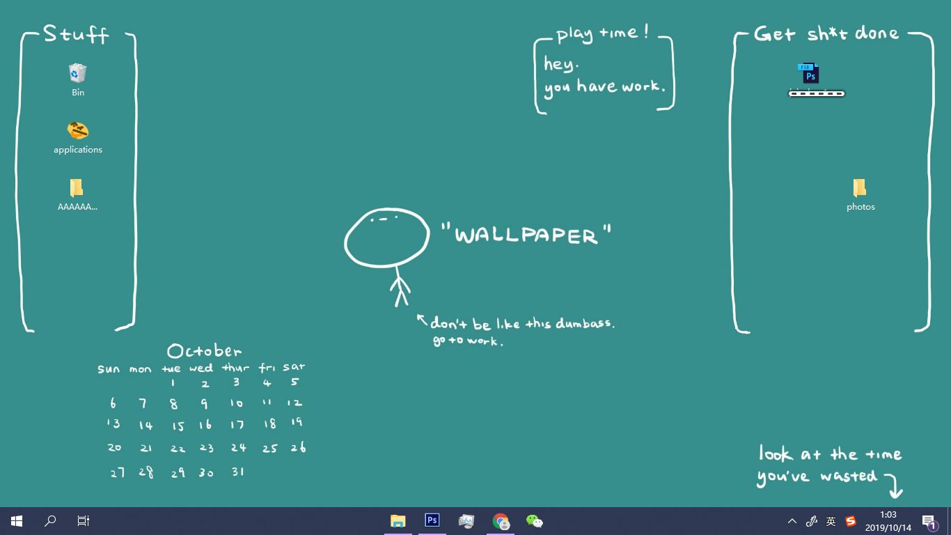 made this wallpaper a while ago. here's my desktop | Scrolller