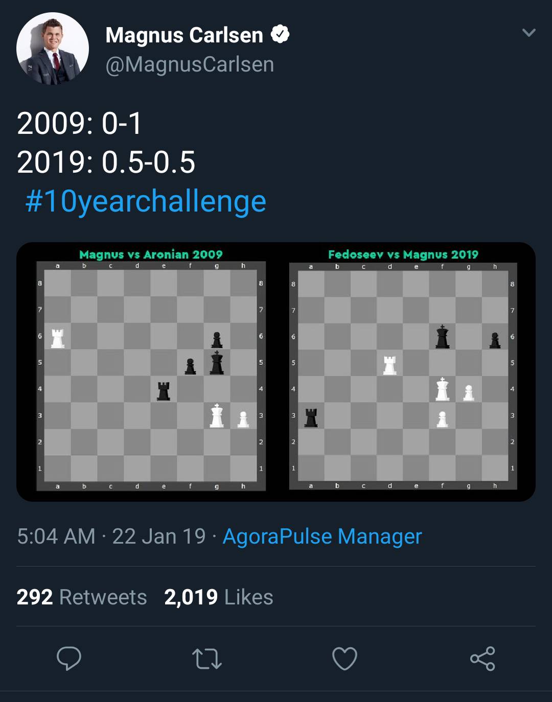 Magnus Carlsen's 10 year challenge. | Scrolller