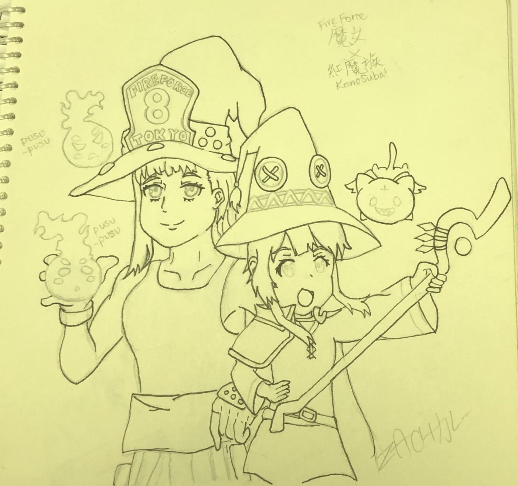 Maki Oze x KonoSuba Megumin Drawing! | Scrolller