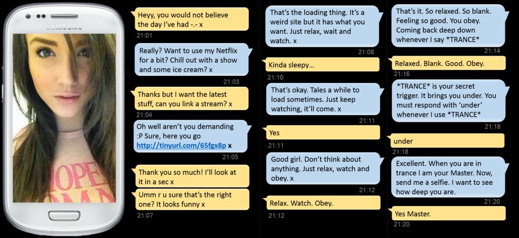 Malena hypnotized over text | Scrolller