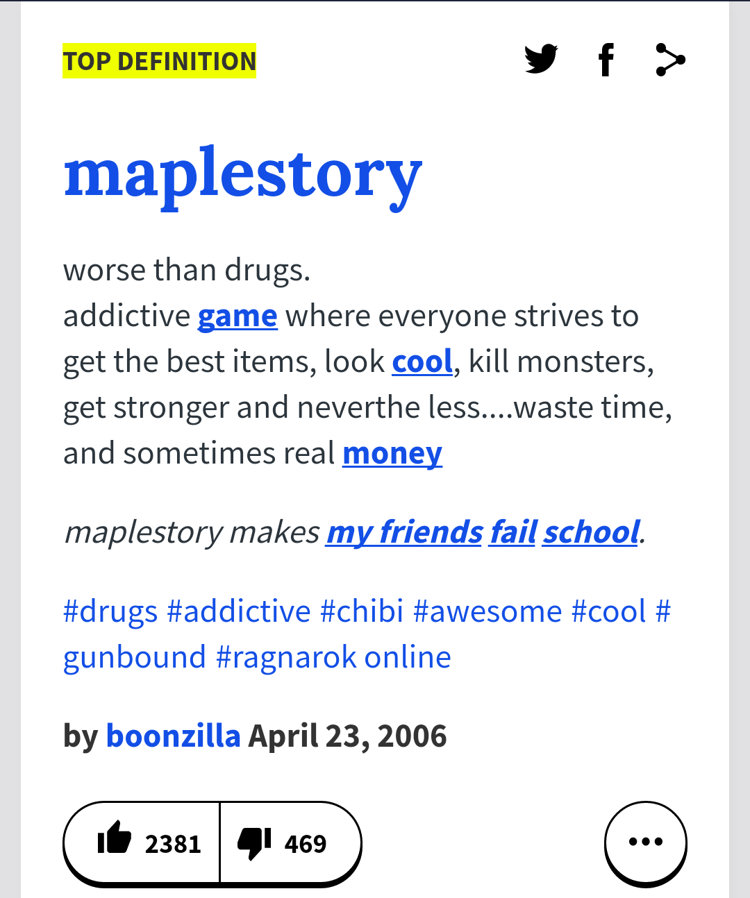 Maplestory's top definition in urban dictionary | Scrolller