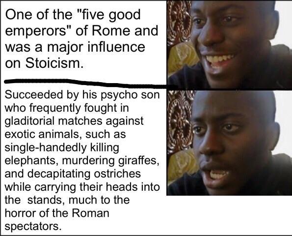 Marcus Aurelius and his "not-so-stoic" son | Scrolller