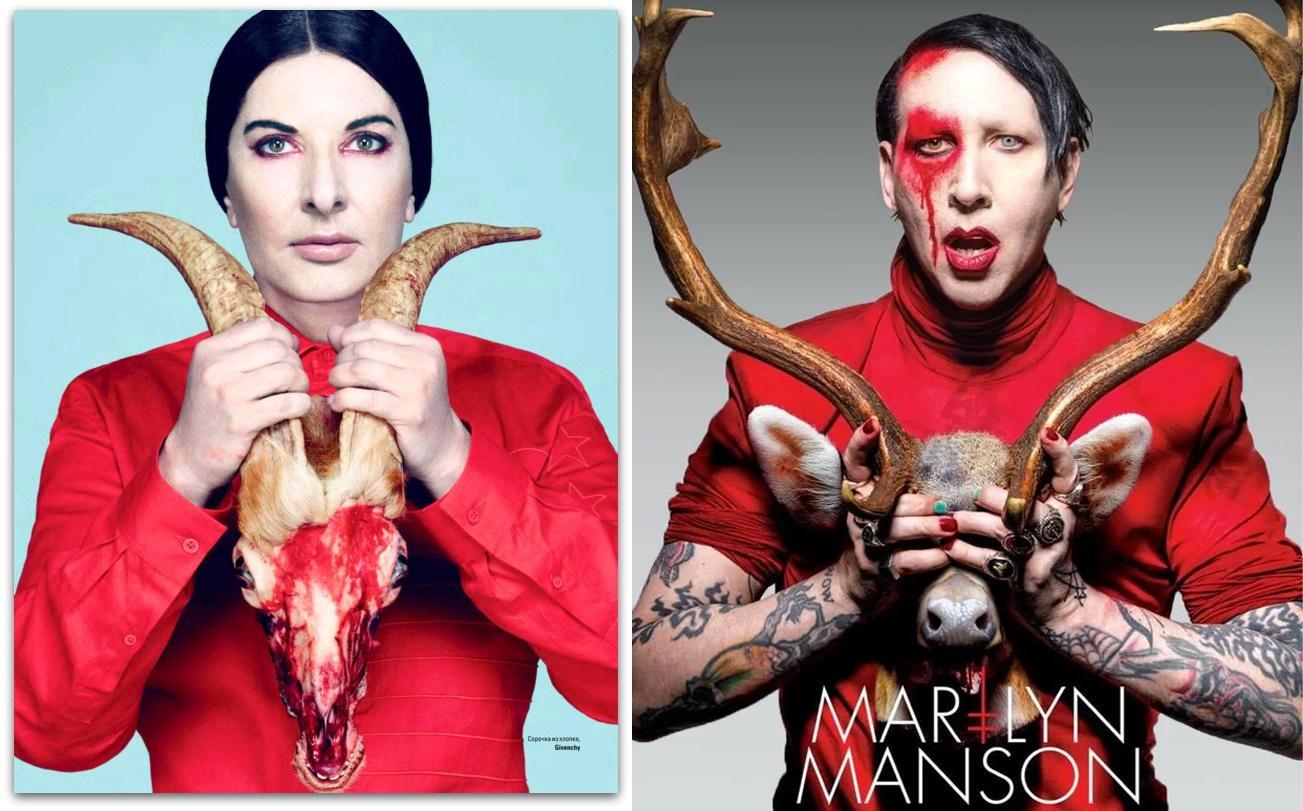 Marina Abramović / Marilyn Manson photo parallel | Scrolller