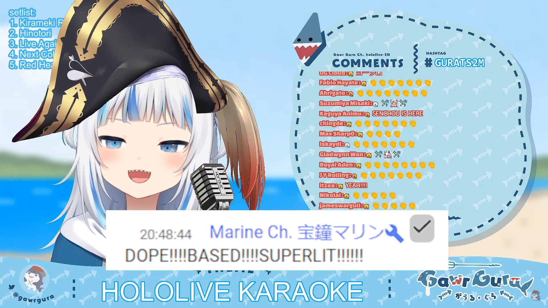 Marine shows up to watch Gura sing her song! | Scrolller