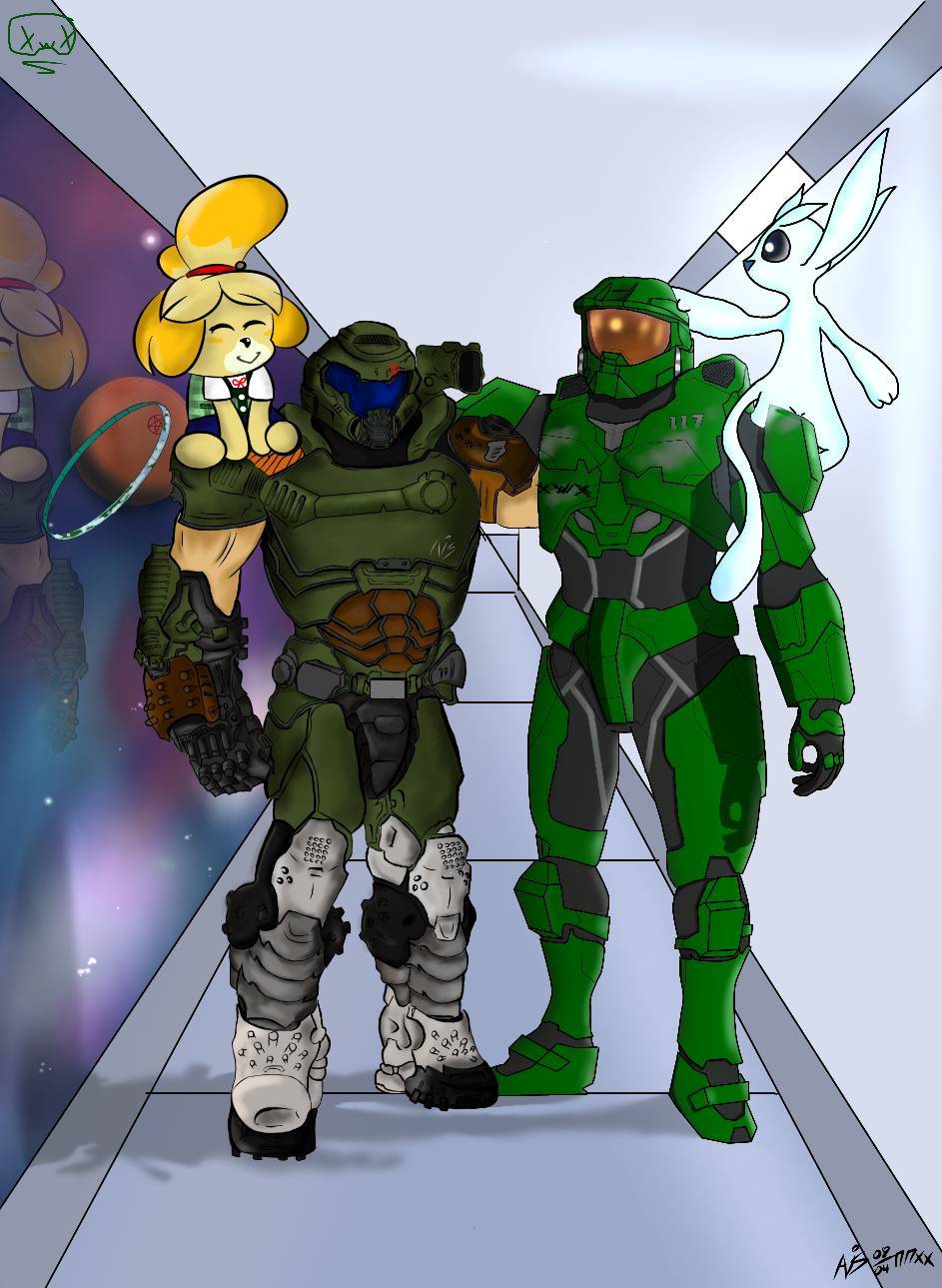 Master Chief Doom Slayer Ori and Isabelle by Black-Skull-2017 and xwxdrawstuff | Scrolller