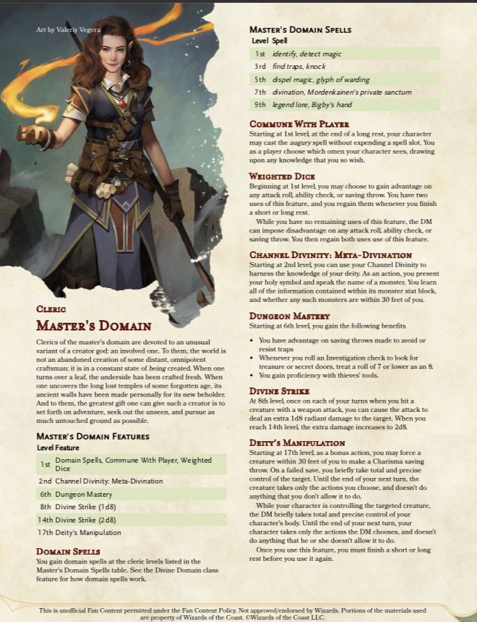 Master's domain: a cleric that literally worships the DM themselves | Scrolller