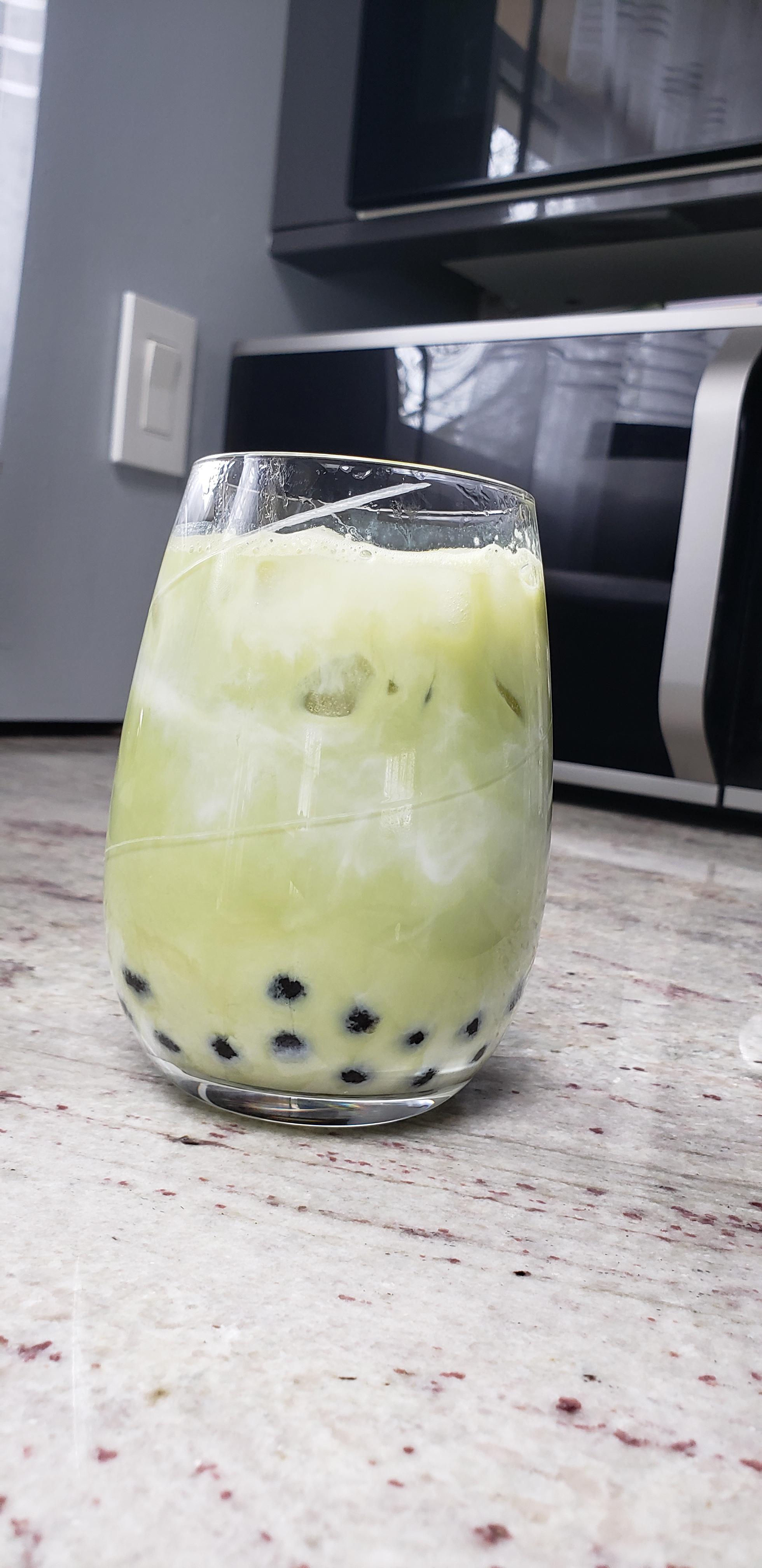 Matcha Latte with boba! Delicious 😄 | Scrolller