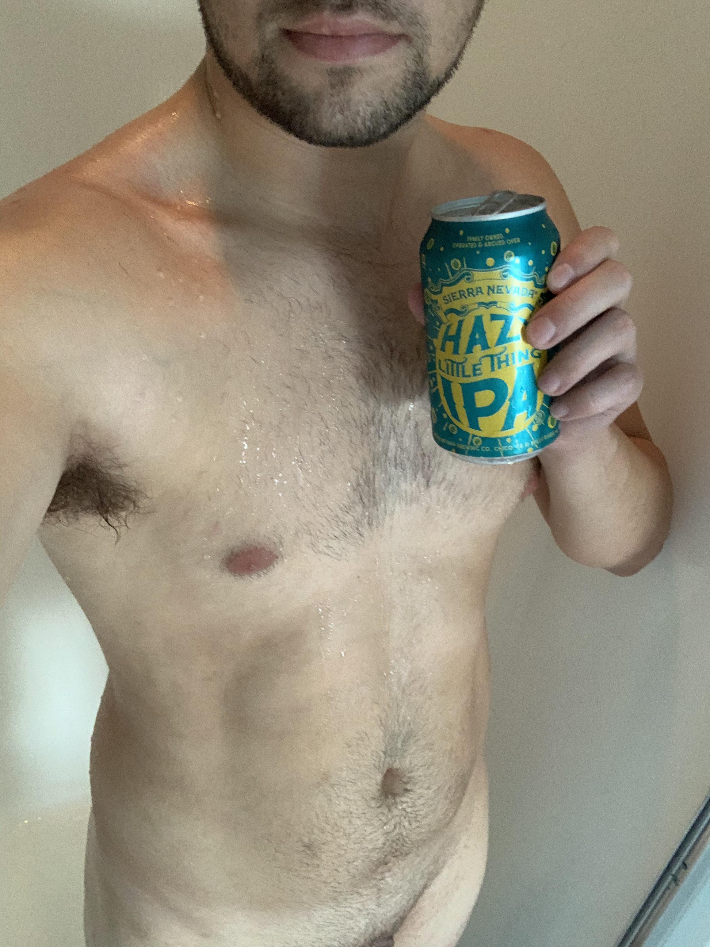 Mid day shower with my favorite, Hazy Little Thing IPA. | Scrolller