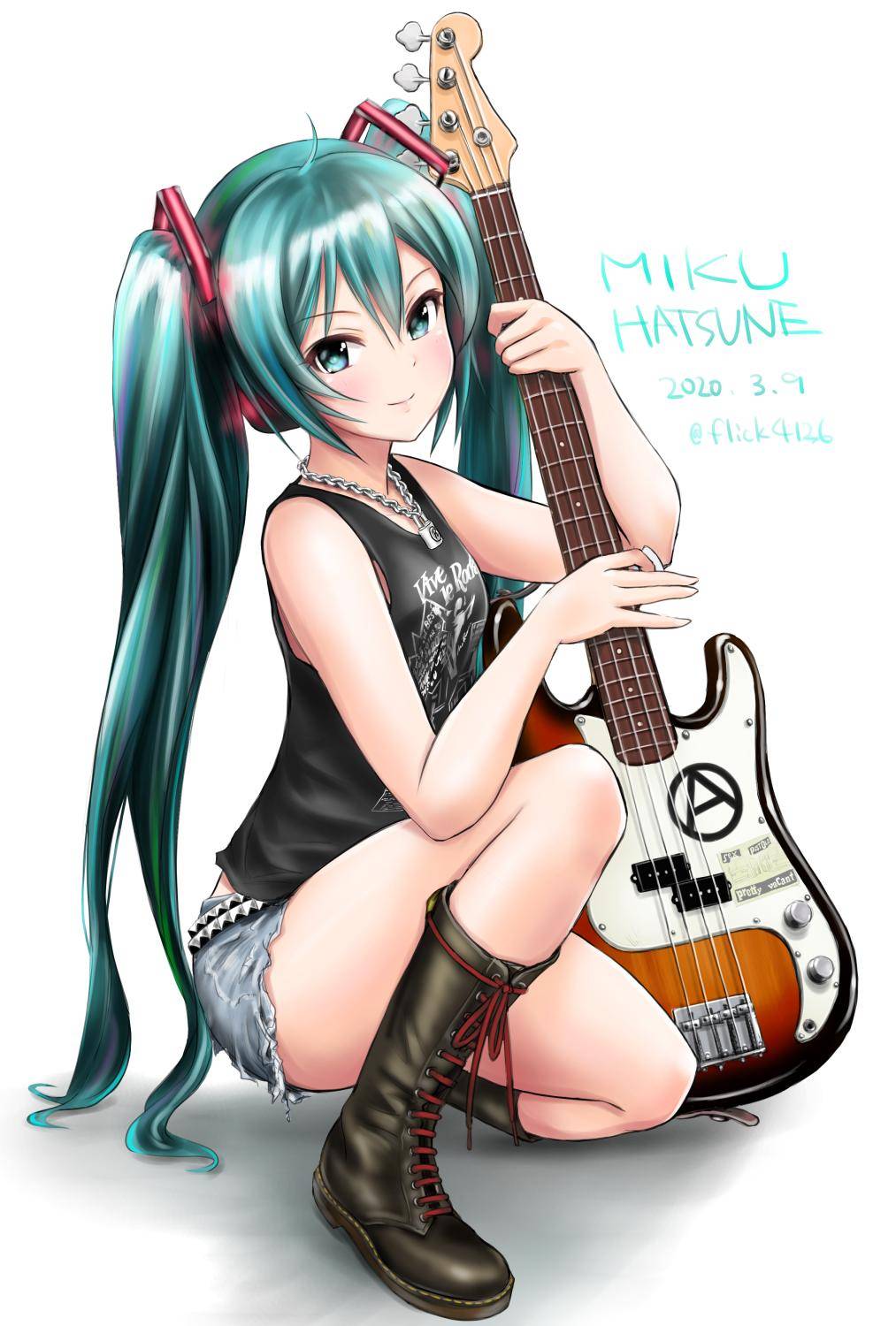 Miku with her Bass | Scrolller