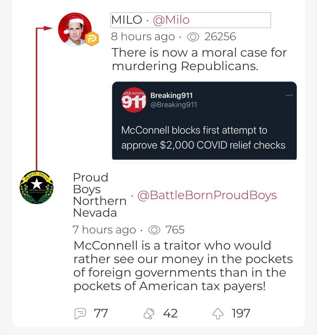 milo: there's a moral case for murdering Republicans now | Scrolller