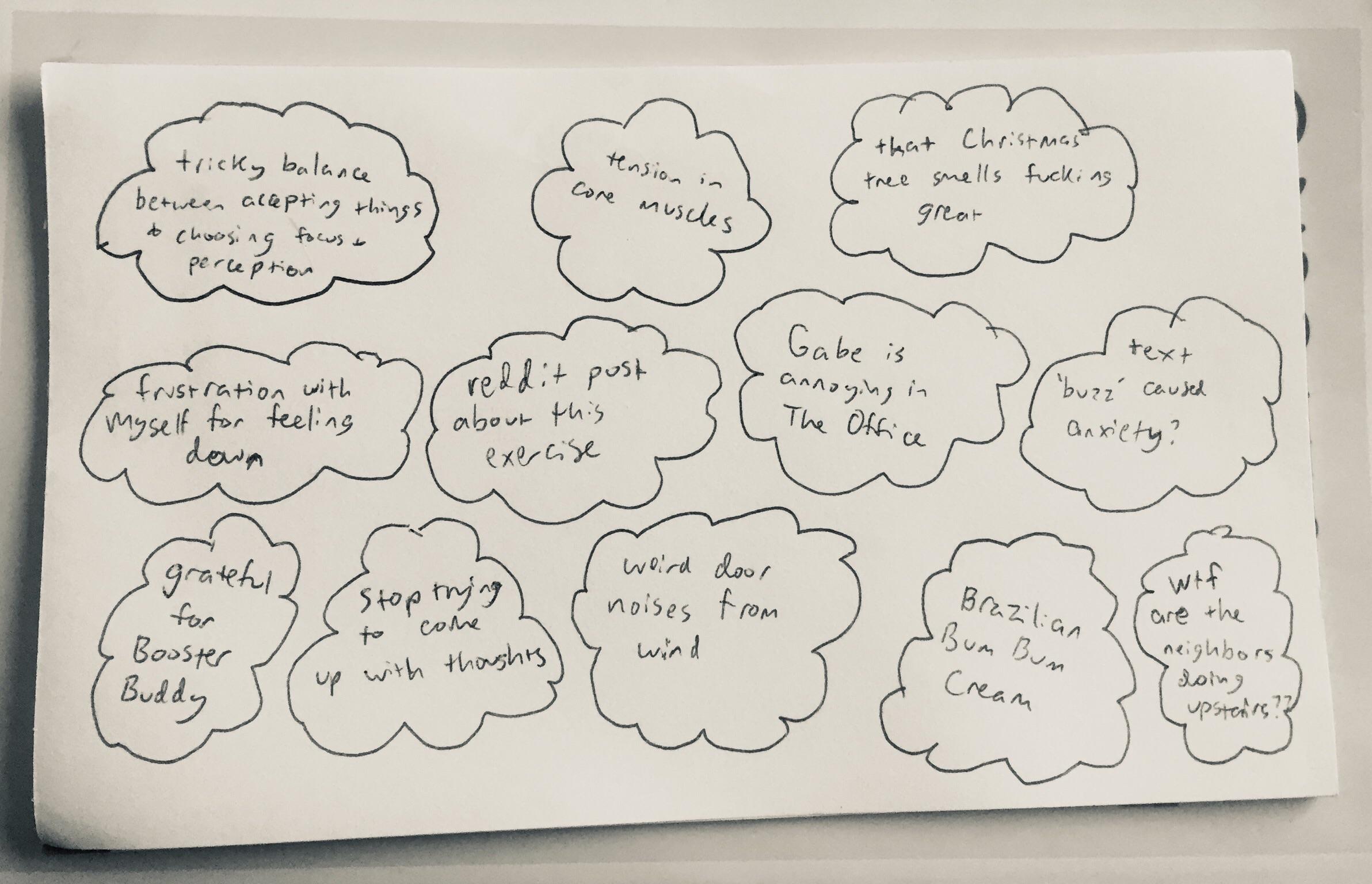 Mindfulness exercise: draw clouds on a page, then mindfully focus on ...