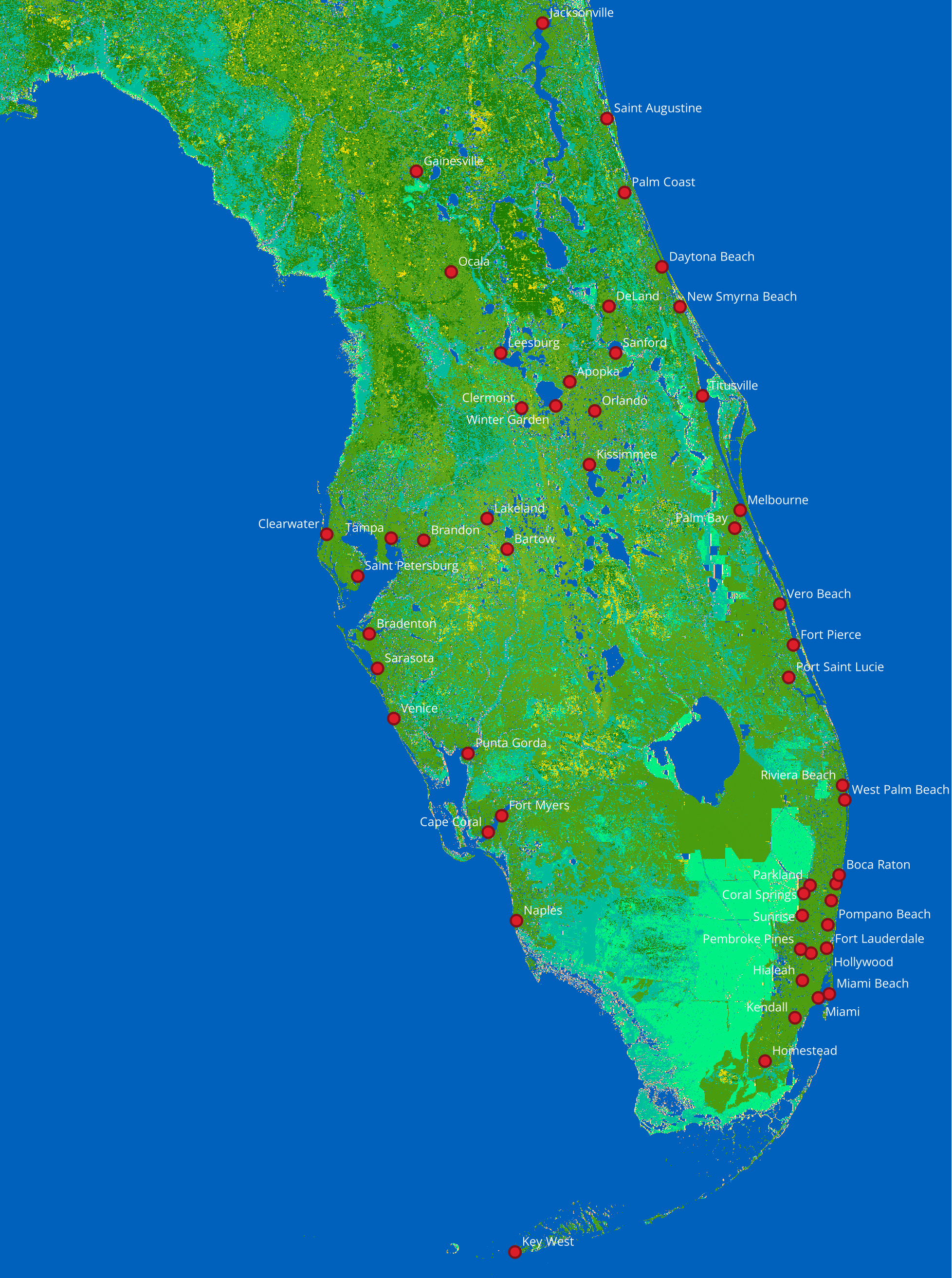 Minecraft Real World Maps - Florida, USA - 1:20 scale | Scrolller