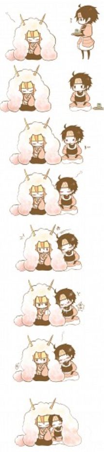 Mitsunari and Yukimura's cuddle sleep | Scrolller