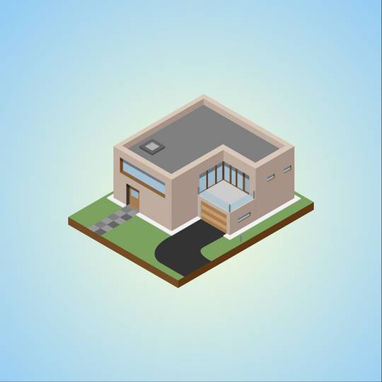 Modern house design. Getting pretty good idea how to create depth in isometric drawings | Scrolller