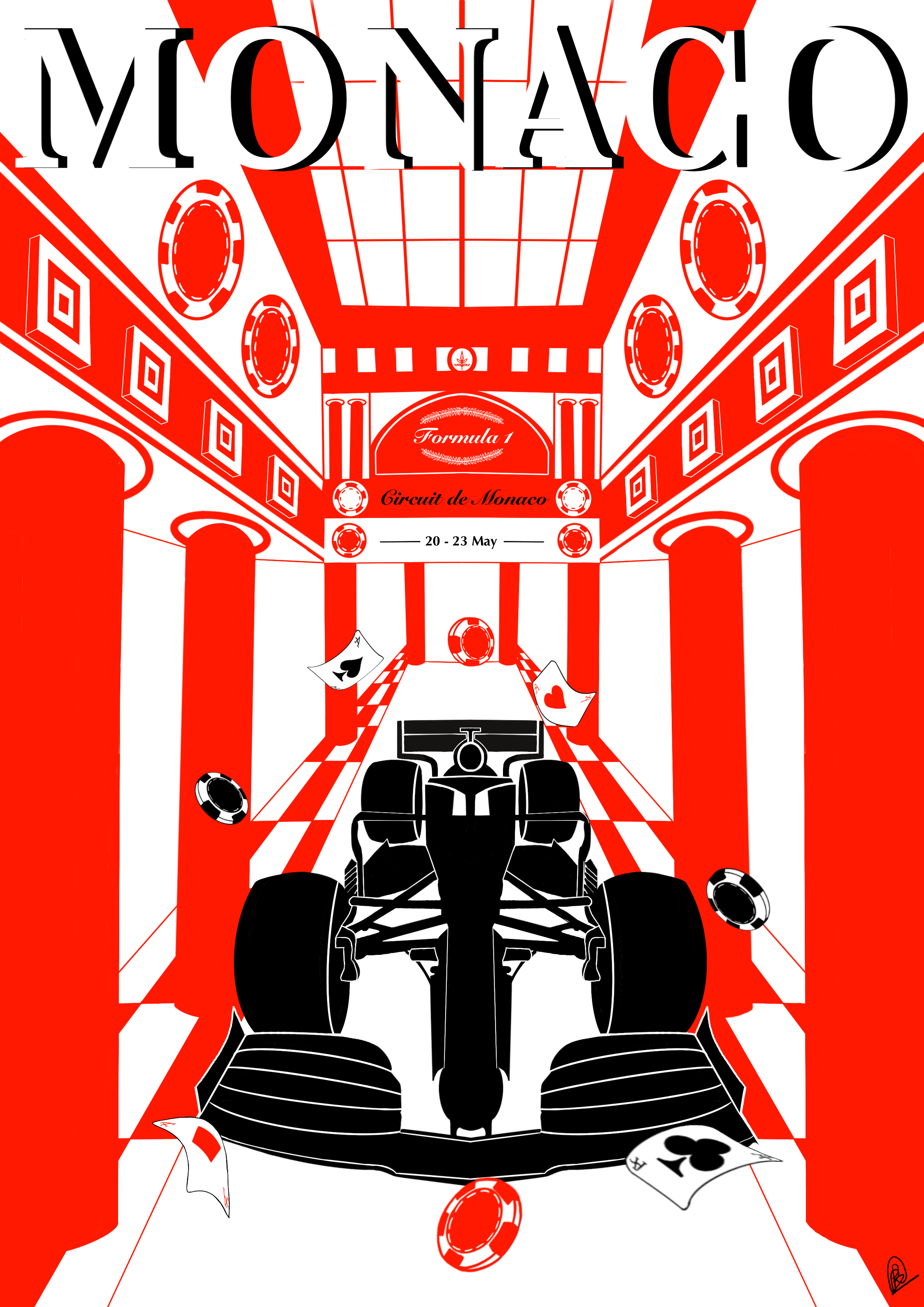 Monaco GP Poster: Graphic Monte Carlo | Scrolller