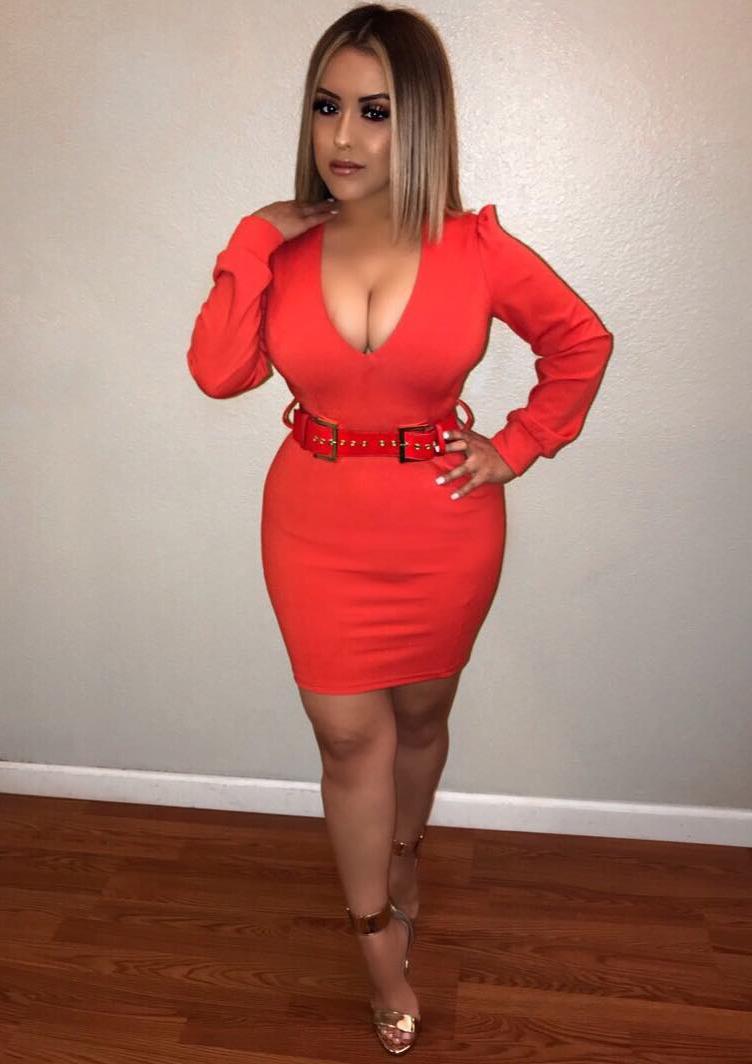 MsLupeRamos Red Dress And Cleavage | Scrolller