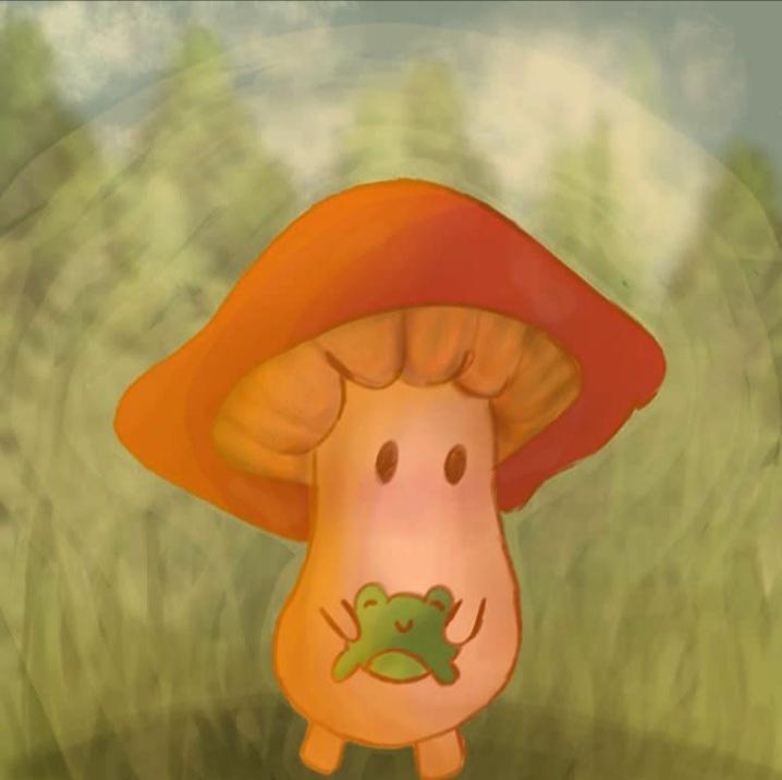 Mushroom holding a frog :)) | Scrolller