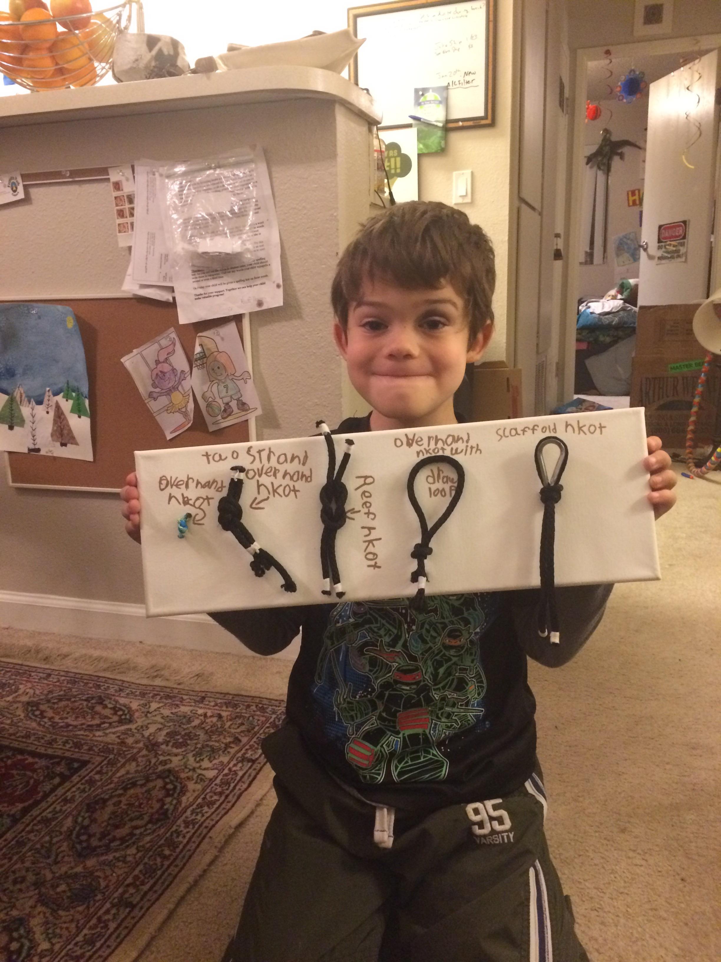My 7 year old made his first knot board. So proud | Scrolller