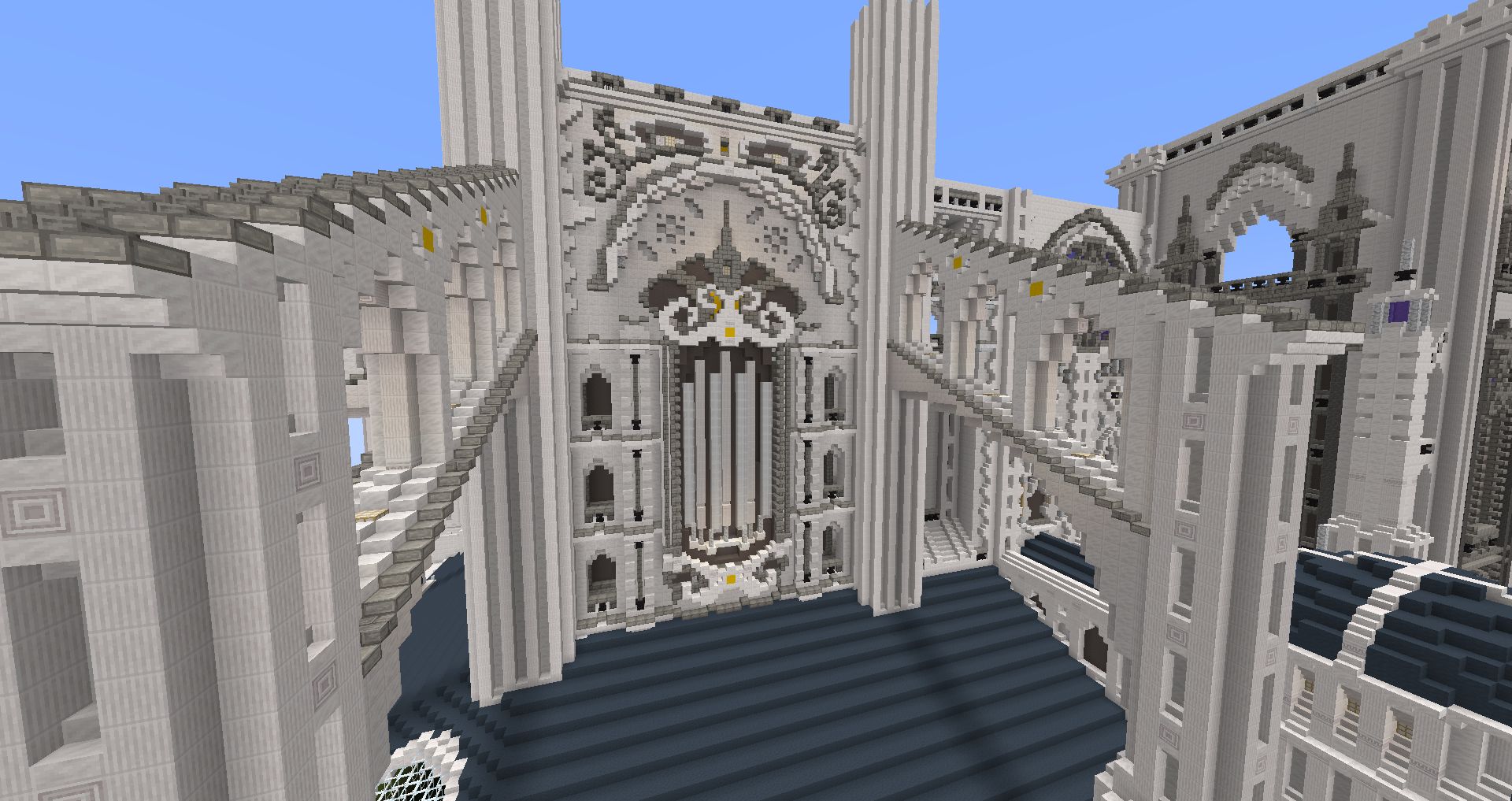 My attempt at a pipe organ embedded into the wall of my current build | Scrolller