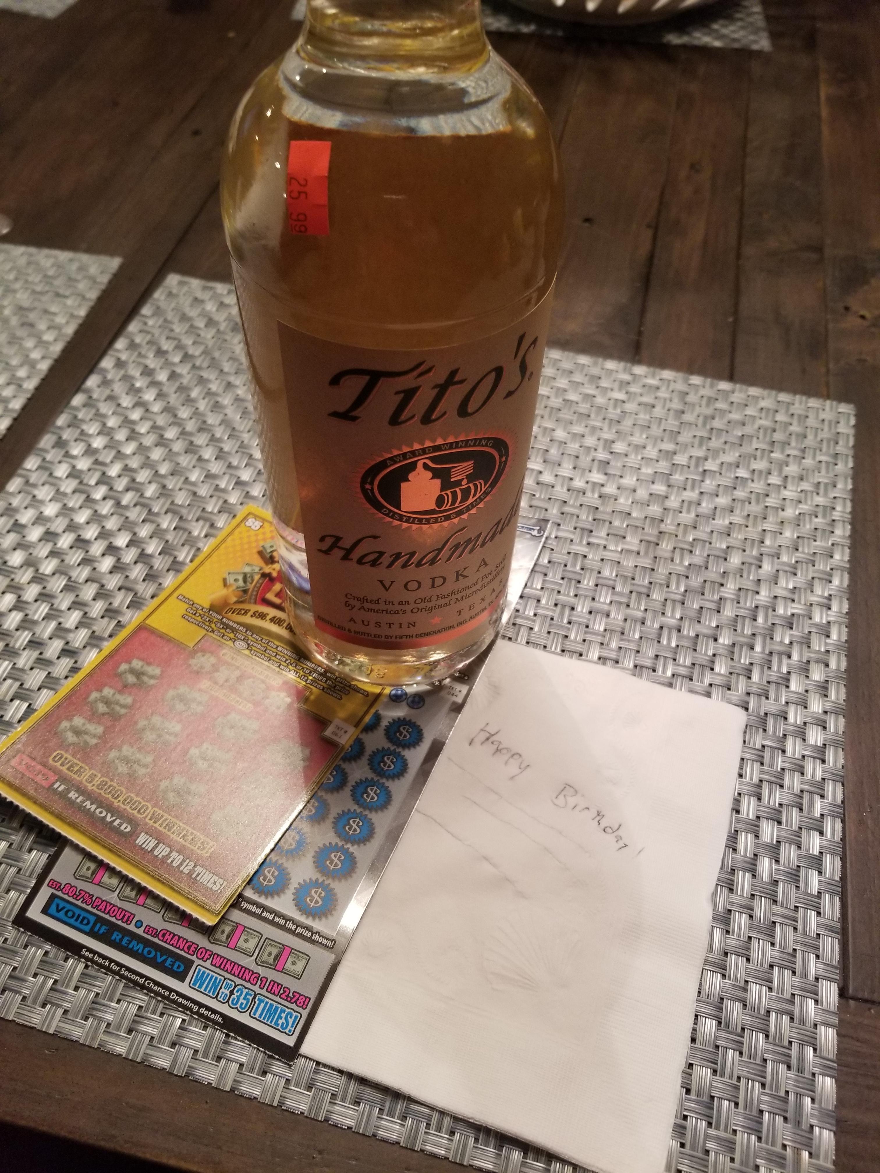 My brother-in-law's birthday gift to his sister (my fiance). Bonus: That's our napkin. | Scrolller