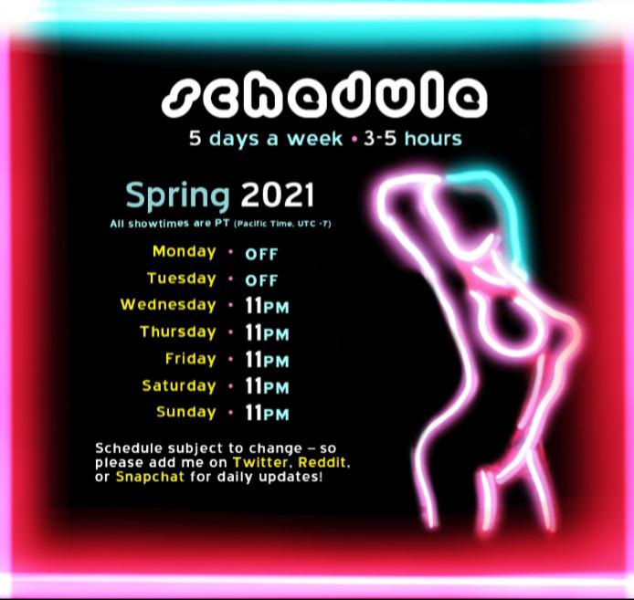 💜My Chaturbate Schedule for Spring 2020💜 | Scrolller