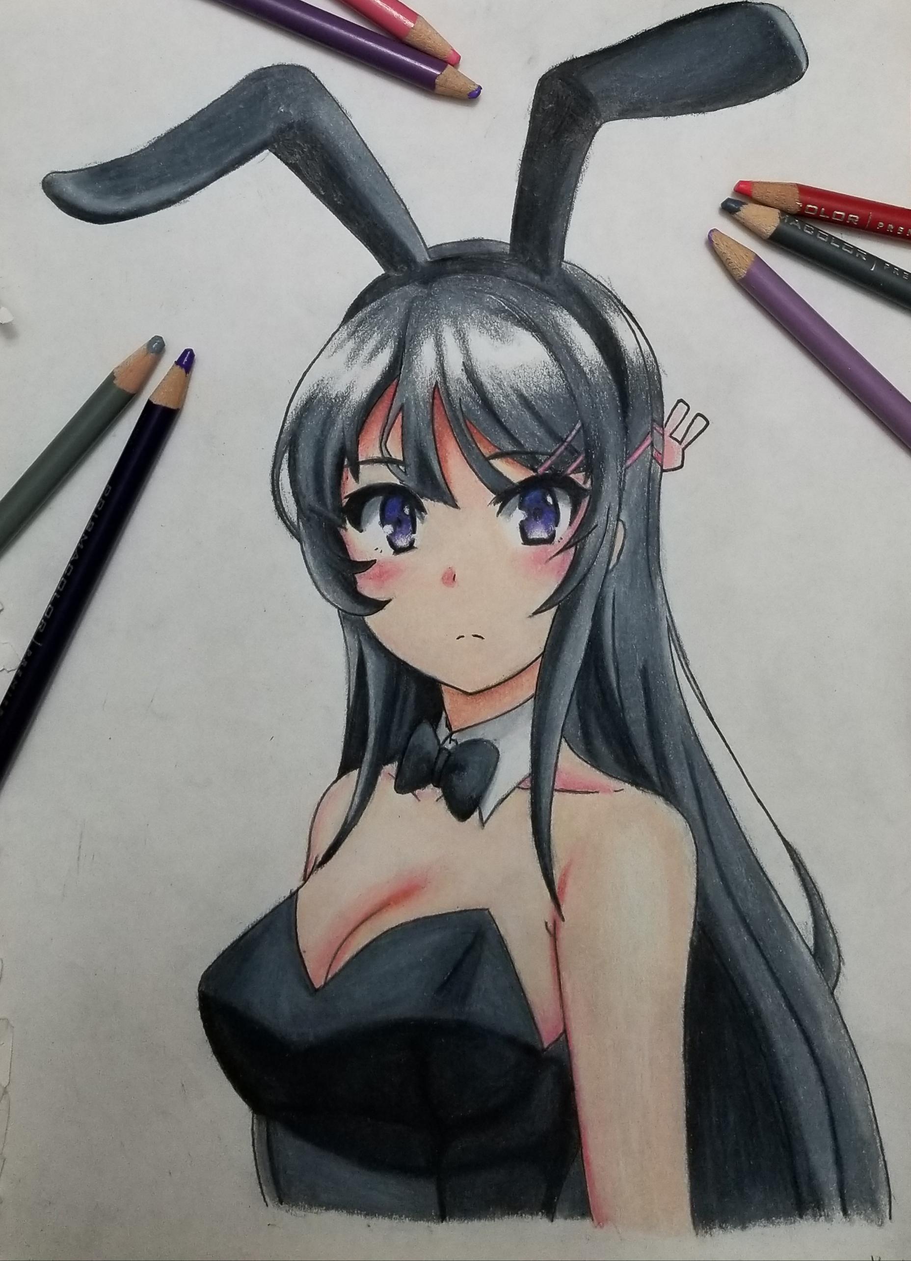 My colored drawing of Mai-san! | Scrolller