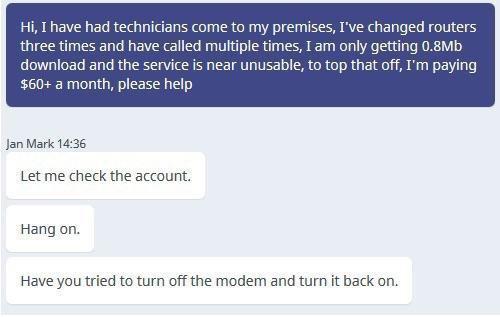 My conversation with our ISP. | Scrolller