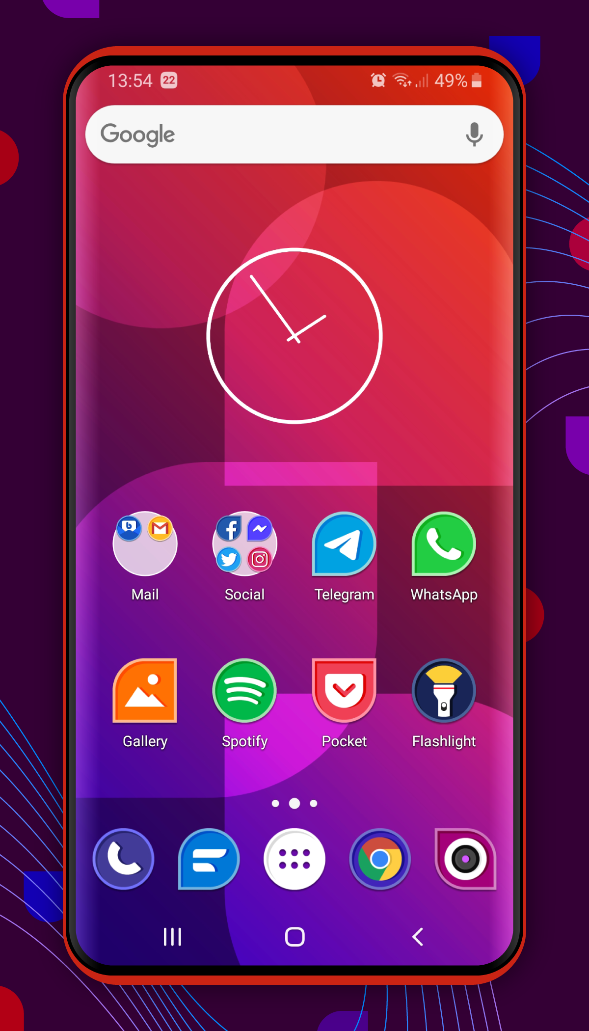My current homescreen with my new icon pack + wallpaper! 🙂 Do you like it? | Scrolller