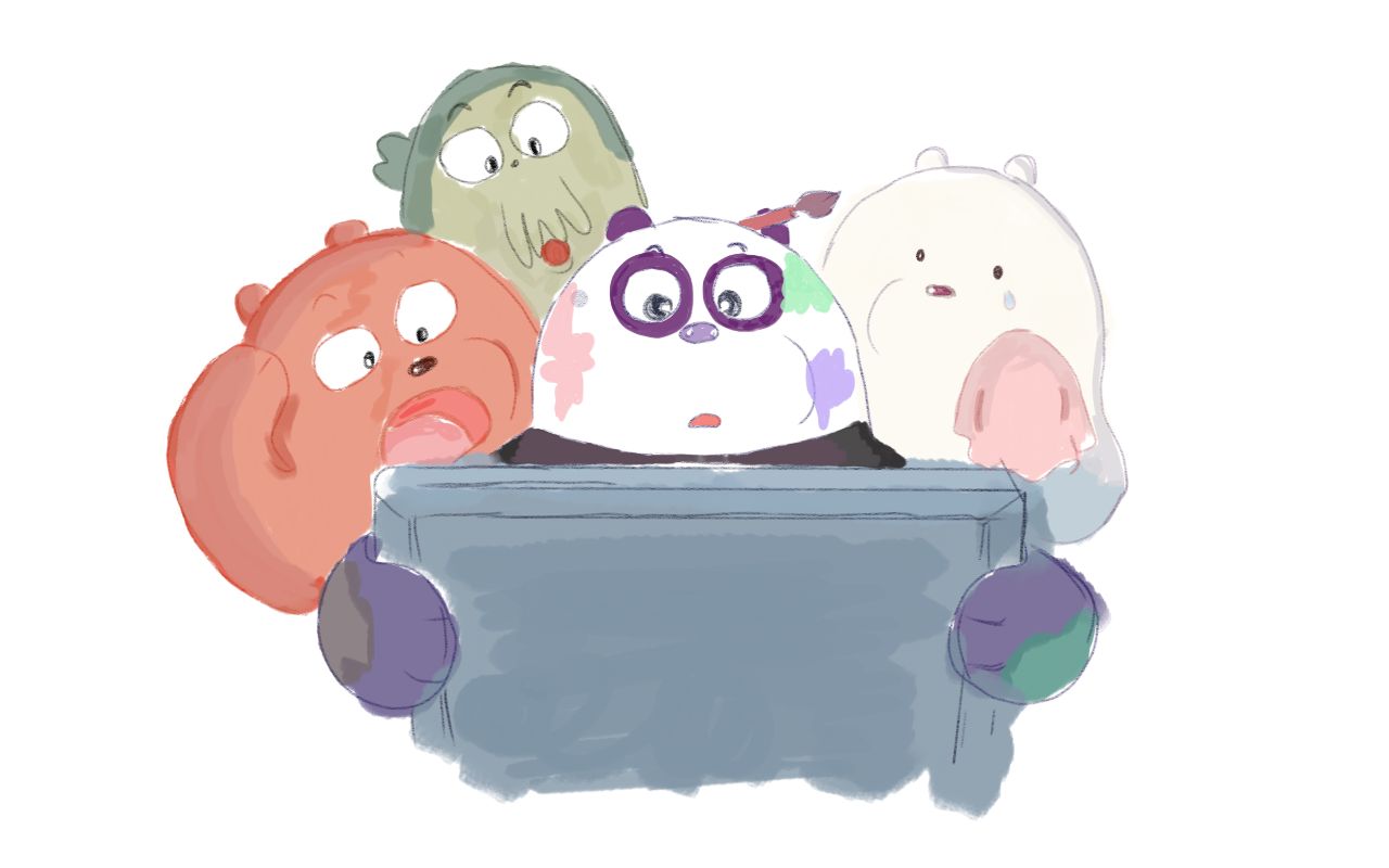 My digital drawing of one of my go-to chill shows, We Bare Bears | Scrolller