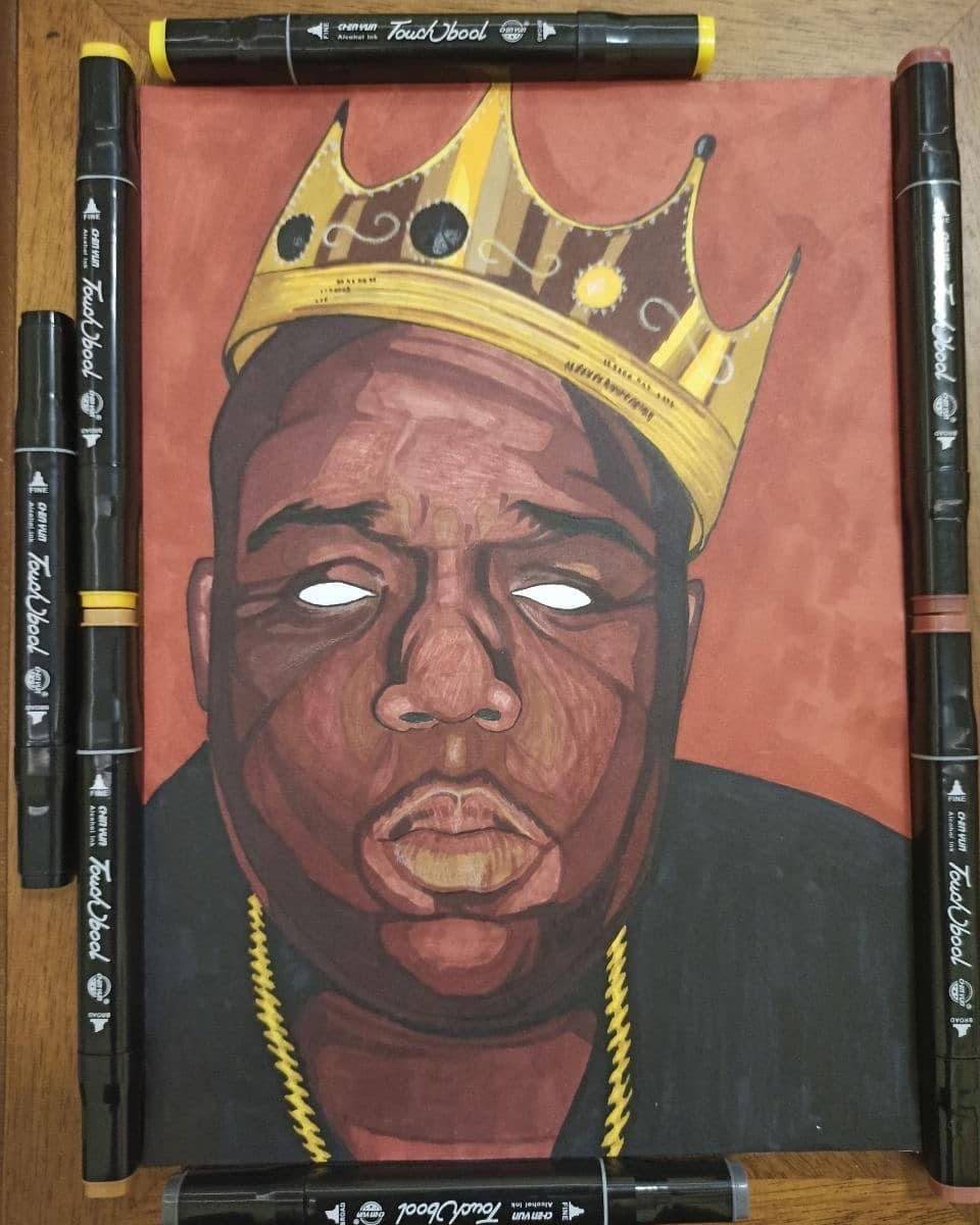 My drawing of The Notorious B.I.G, feel free to check my instagram for more: _just.sam.x | Scrolller
