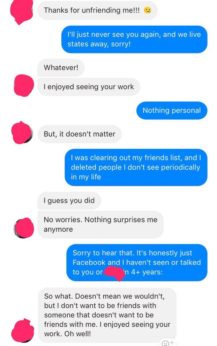 My ex's mom: I met her once for about an hour over 4 years ago. I haven ...