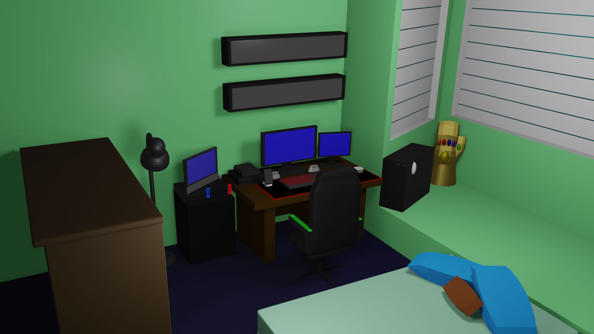My first low poly scene in Blender, my bedroom | Scrolller