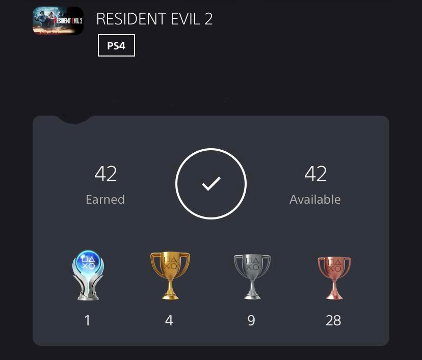 My first RE Platinum trophy! | Scrolller