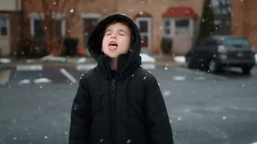 My first try at a cinemagraph. My son catching snowflakes [OC] | Scrolller