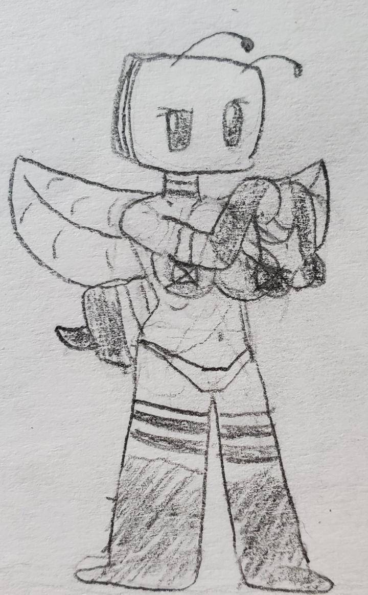 My friend Drew this. Minecraft bees are hot ngl | Scrolller