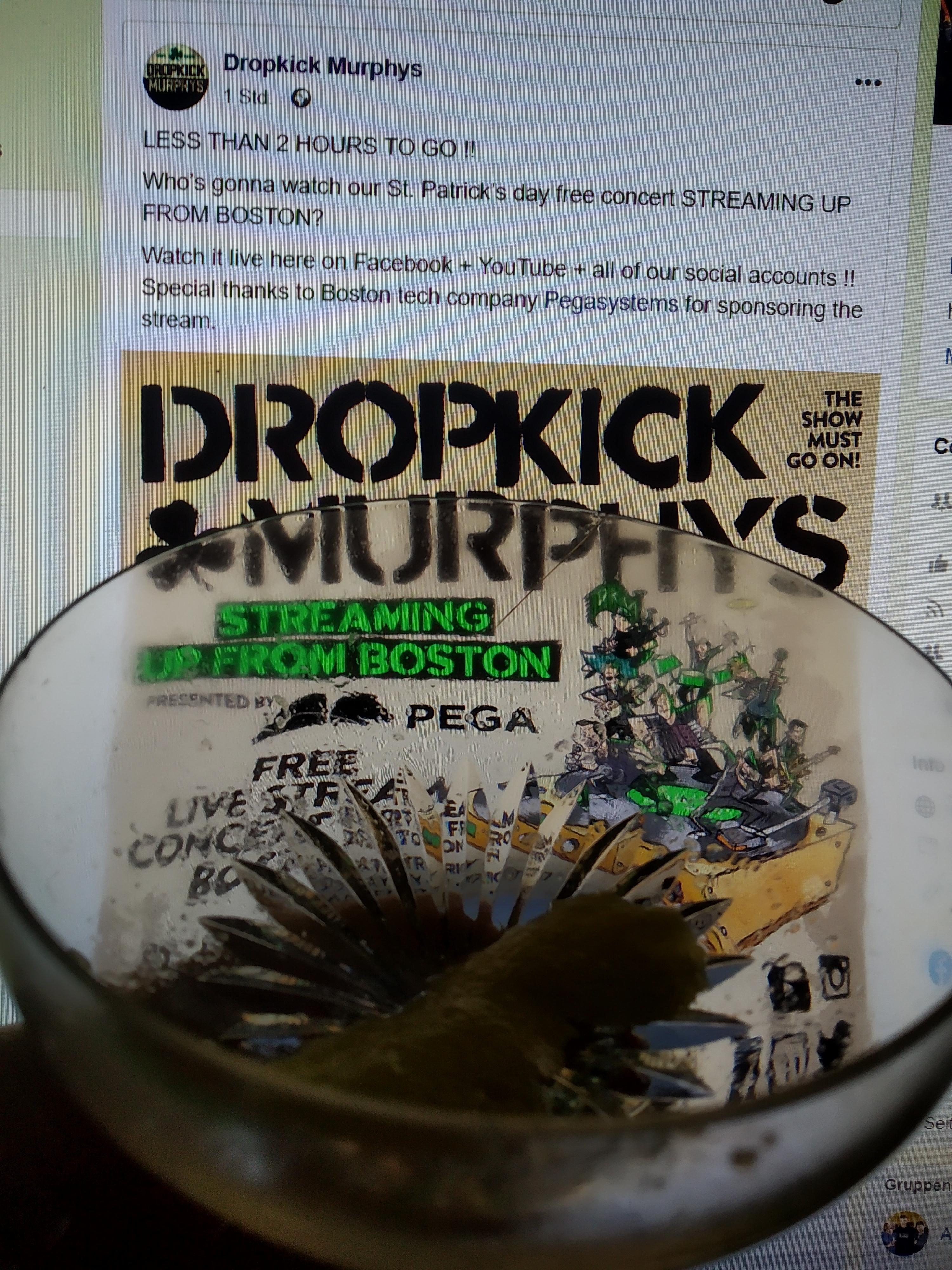 My Glass is empty, Dropkick Murphy's starting in one hour. Who's in on St.Paddys day & how to ...